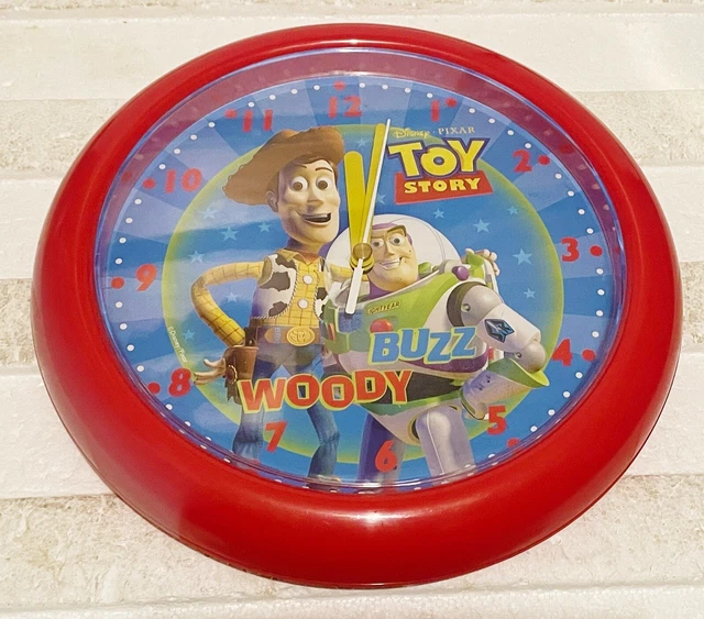 TOY STORY DISNEY Wall Clock VINTAGE Round 25cm X 25cm WOODY & BUZZ ...