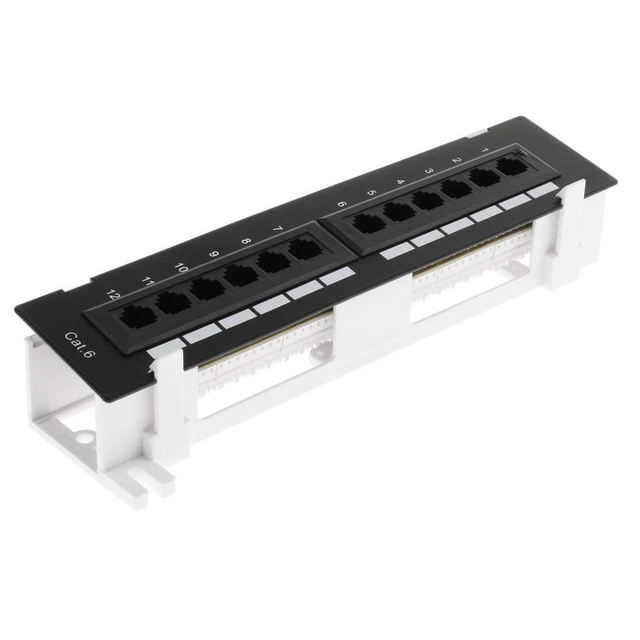12PORT UTP KEYSTONE Jack Snap-in Blank Patch Panel for Cat6/5e RJ-45 10 ...