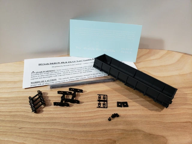 HO SCALE 3D Print D&RGW GS Gondola 40ft (43k Series) "Late" Double Kit ...