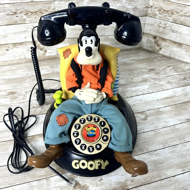 DISNEY TELEMANIA GOOFY Animated Talking Landline Corded Telephone Phone ...