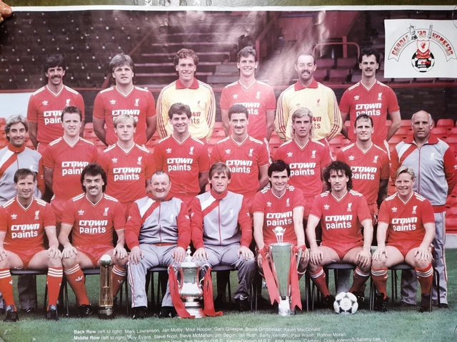 LFC CROWN PAINTS 1986 Double Winners Champions Poster YNWA Molby ...