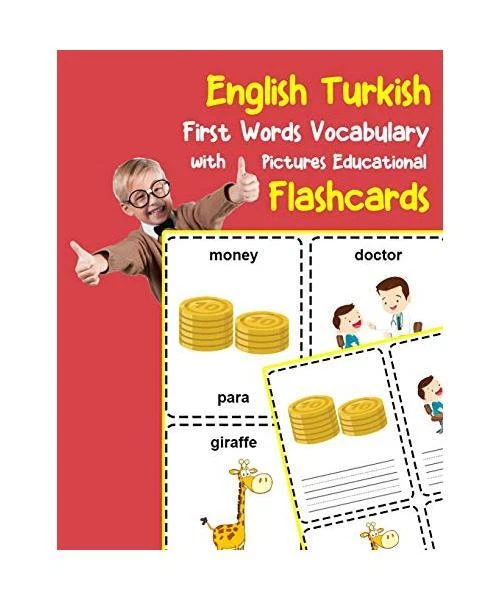 ENGLISH TURKISH FIRST Words Vocabulary with Pictures Educational ...