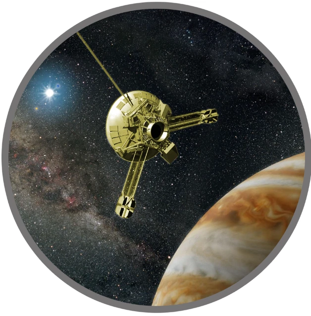 PIONEER SILVER COIN NASA Space Exploration Satellite Jupiter Saturn ...