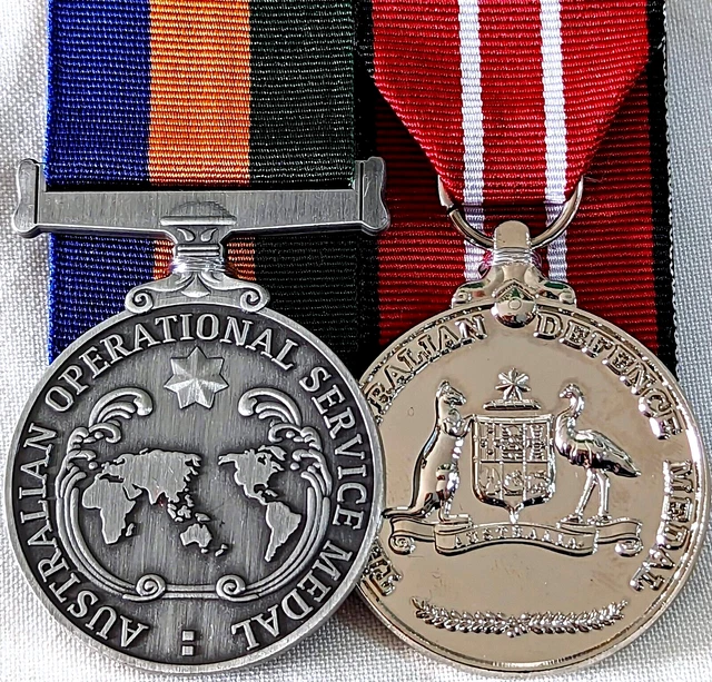 AUSTRALIAN OPERATIONAL SERVICE Medal Group Replica Anzac Mounted To ...