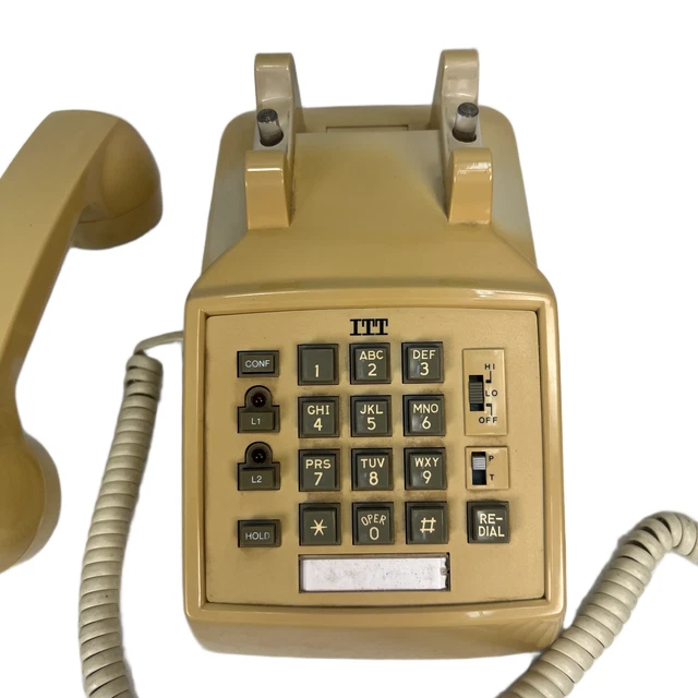 ITT 8575 BEIGE/TAN Landline Telephone Classic Vintage Design Flaw As-Is ...
