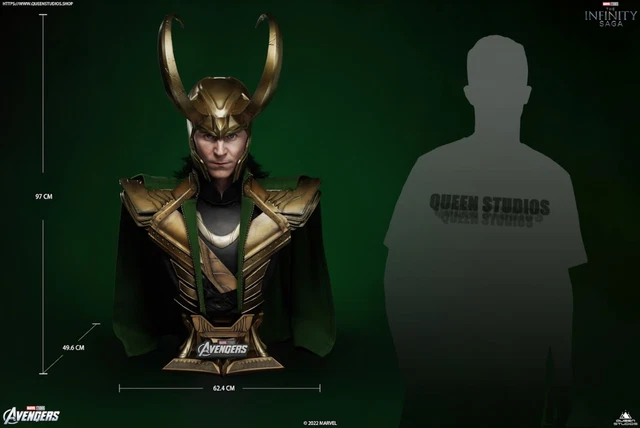 LOKI LIFE-SIZE BUST 1:1 Marvel Avengers Infinity War QUEEN STUDIOS pre ...