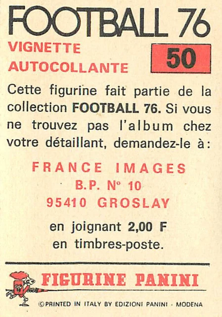 PANINI FOOTBALL 1976 Girondins De Bordeaux Didier Couecou EUR 2,00 ...