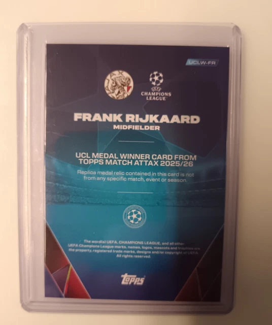 TOPPS MATCH ATTAX 2025/26 25/26 2026 Frank Rijkaard Ucl Medal Winner ...