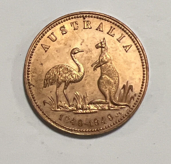 AUSTRALIA 1949 ONE Penny Token Centenary of Australian Token issues ANS ...