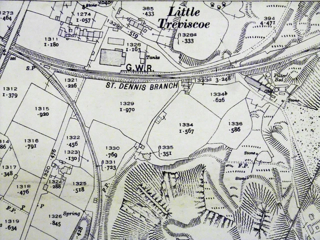 CORNWALL OLD MAP history miningTrethosa Treviscoe Gonnamarris Carloggas ...