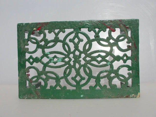 VICTORIAN IRON GRATE Grille Vent Old Drain Antique Trivet Stand Holder ...