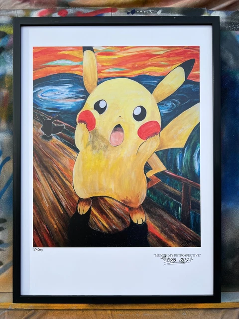 TIRAGE D'ART & Le Cri " Pikachu , numéroté signé, Munch x Pokemon The ...