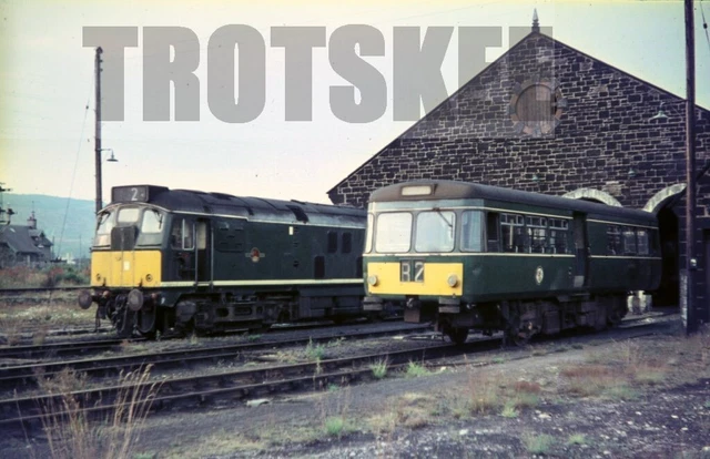 35MM SLIDE BR British Railways Diesel Railbus & Class 27 Aviemore 1963 ...