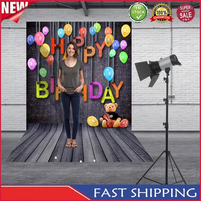 HAPPY BIRTHDAY BACKDROP Wall Table Art Cloth Studio Photography Prop ...