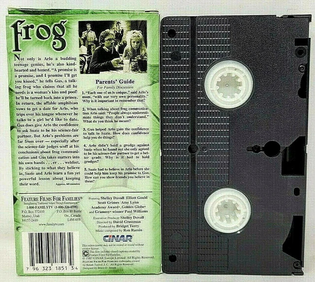 FROG VHS 1987 Video Movie Shelley Duvall, Elliott Gould, Scott Grimes ...