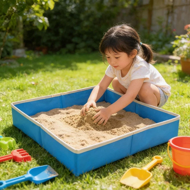FOLDABLE KIDS SAND Tray, Portable Sensory Play Tray, 40x40cm Smooth ...