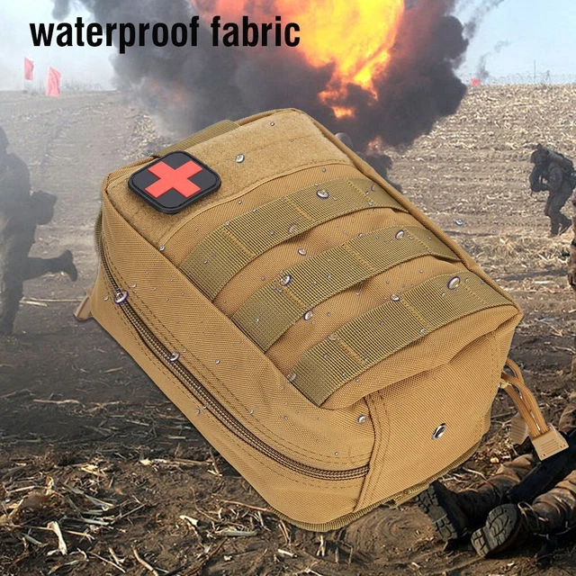 OUTDOOR SURVIVAL MILITARY First Aid Bag Climbing Emergency Pouch (Kh ...