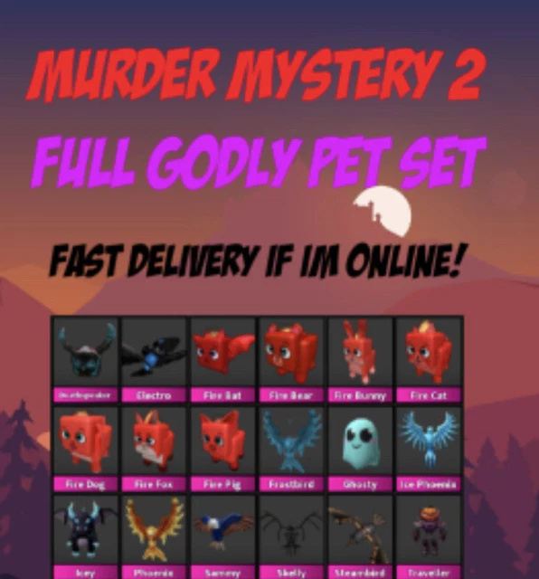 ROBLOX MURDER MYSTERY 2 (mm2) Small Godly Pets Mm2 EUR 4,83 - PicClick FR