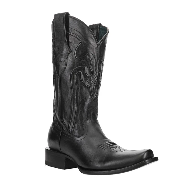 FERRINI WYATT NARROW Square Toe Cowboy Mens Black Casual Boots 1467104 ...