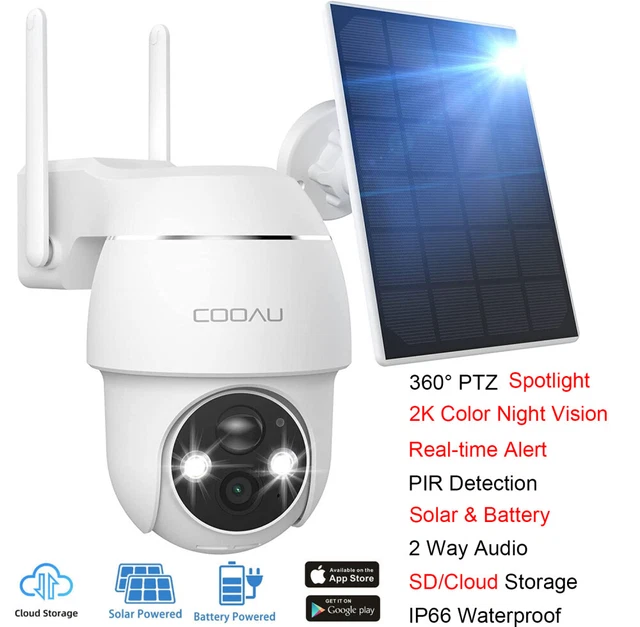 COOAU OUTDOOR SOLAR Battery Powered Security Camera Wireless WiFi 360 ... COOAU OUTDOOR SOLAR Battery Powered Security Camera Wireless WiFi 360 ...