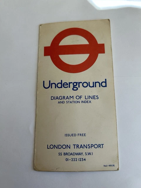 LONDON UNDERGROUND VINTAGE Map Diagram Of Lines 1975. Writing On ...