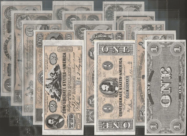 A&BC-FULL SET- CIVIL War Banknotes 1965 (X15 Cards) All Scanned £99.99 ...