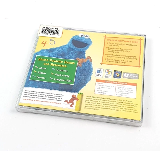 SESAME STREET ELMO'S World PC Game Ages 2-5 2009 Sesame Workshop $22.00 ...
