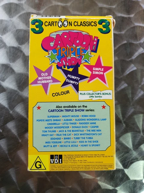 CARTOON TRIPLE SHOW - Classic 1992 Kids/Children's VHS - Video Tape $7. ...