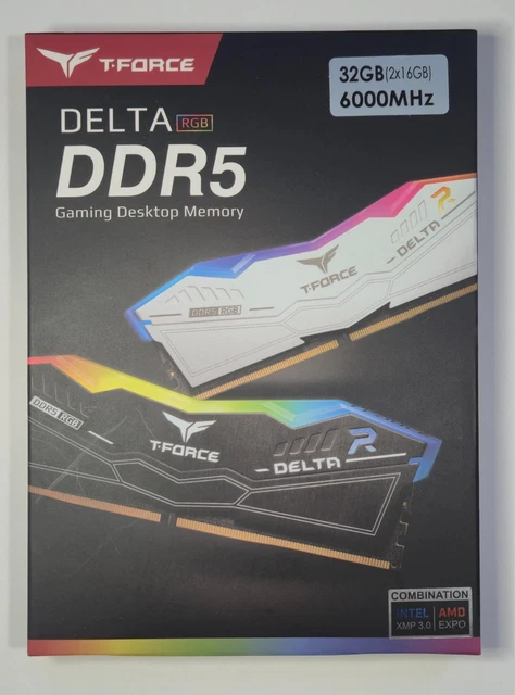 TEAMGROUP T-FORCE DELTA RGB DDR5, 32GB (2x16GB), 6000MHz Black, Fast ...