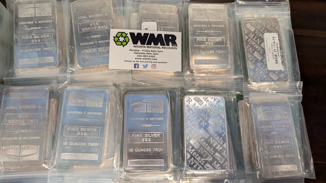 10 OZ OUNCE Silver Bar .999 Fine No Reserve Shipped FedEx 2 day £619.58 ...