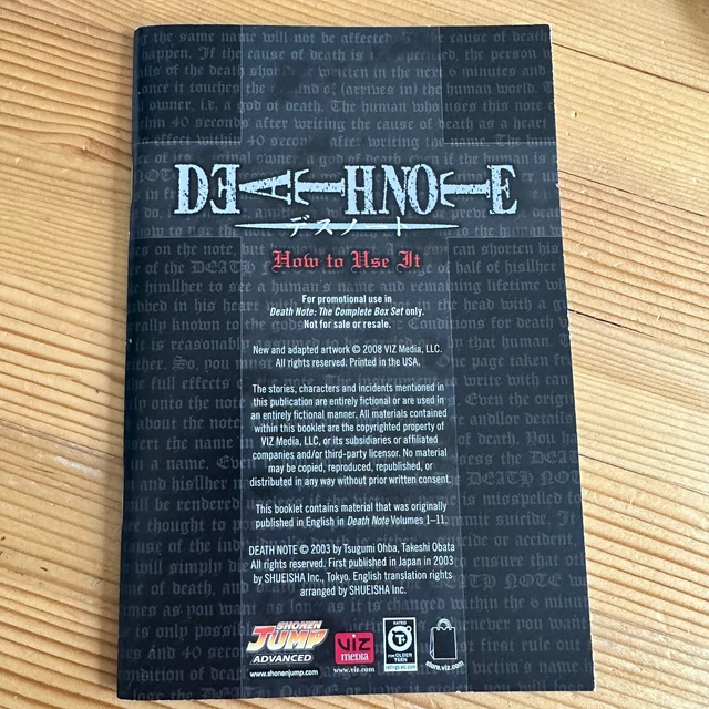 DEATH NOTE MANGA Tsugumi Ohba How to Use it Instruction manual £9.49 ...