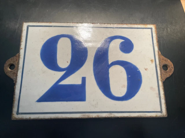 ANCIENNE PLAQUE DE rue émaillée Numero 26 Déco industrielle vintage loft EUR 40,00 - PicClick FR