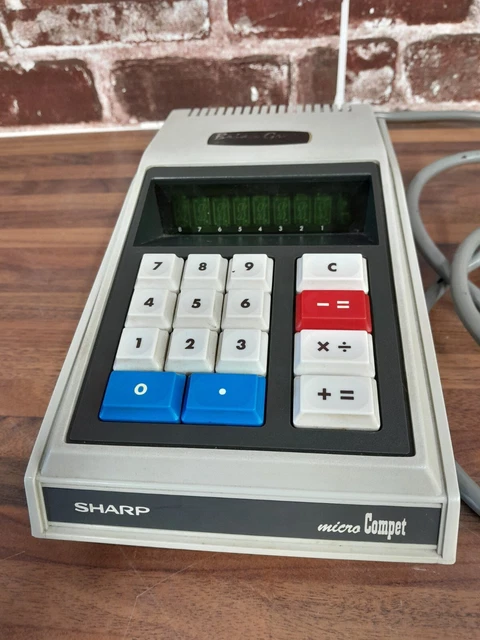 (GA)VINTAGE SHARP QT-8D Electric micro Compet Calculator 220v & Power Cord (05) £48.00 - PicClick UK