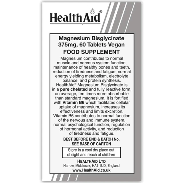MAGNESIUM BISGLYCINATE VEGAN Tablets, 60-Count £17.64 - PicClick UK