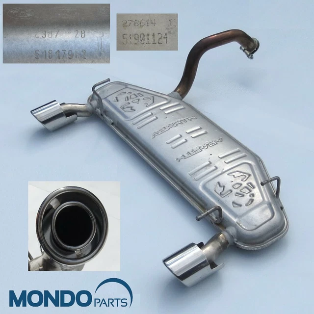 ORIGINAL ENDSCHALLDÄMPFER FIAT 500 Abarth Esseesse - 51817962, 51901124 ...