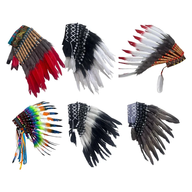 NATIVE AMERICAN INDIAN Headdress Chief Hat Headwear for Dress up Adults ...
