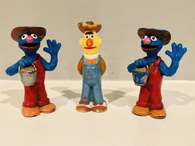 JHP SESAME STREET PVC Figures Grover Bert Farmer Cowboy Cake Topper Toy ...