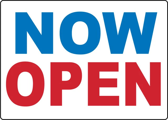 NOW OPEN| LAMINATED Vinyl Decal Sticker Label £9.62 - PicClick UK