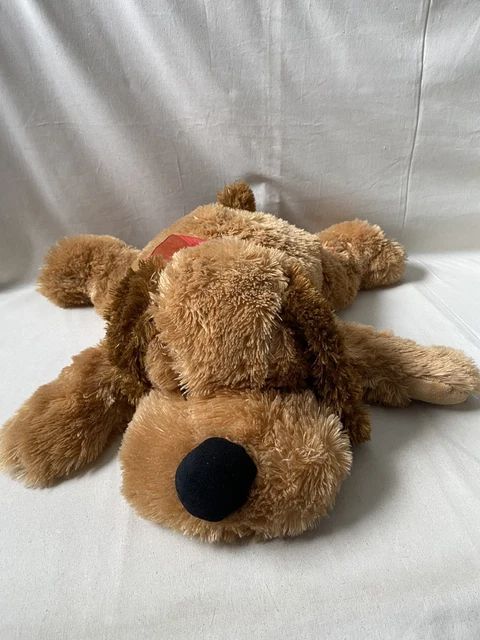 FLOPPY BROWN DOG Teddy Bear Soft Stuffed Plush Toy Red Bow 26" Long ...