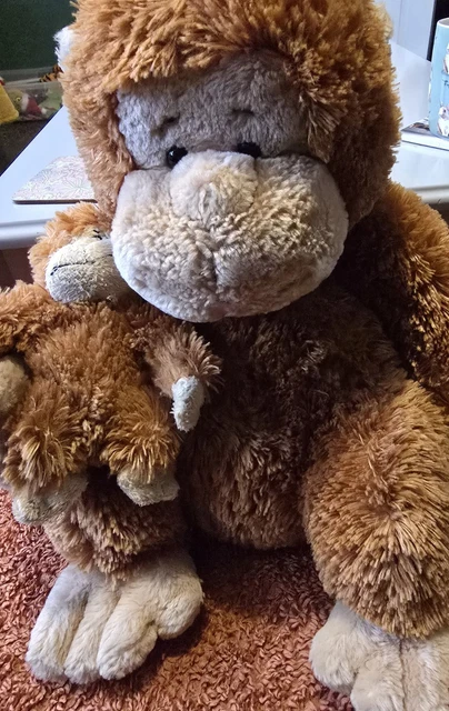 VINTAGE CHAD VALLEY Monkey & Baby Large Plush Stuffed Toy £25.00 ...