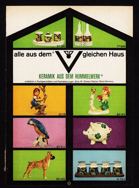3W02703/ ALTE REKLAME von 1968 - Keramik aus dem Hummelwerk EUR 2,95 ...