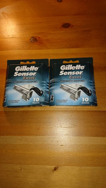 GILLETTE SENSOR EXCEL Razor Blades. 2 PACKS of 10 =20 Blades £24.80 ...
