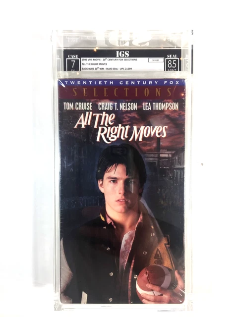 TOM CRUISE ALL The Right Moves VHS / IGS Graded 8.5 MINT - EX 7 / 1995 ...