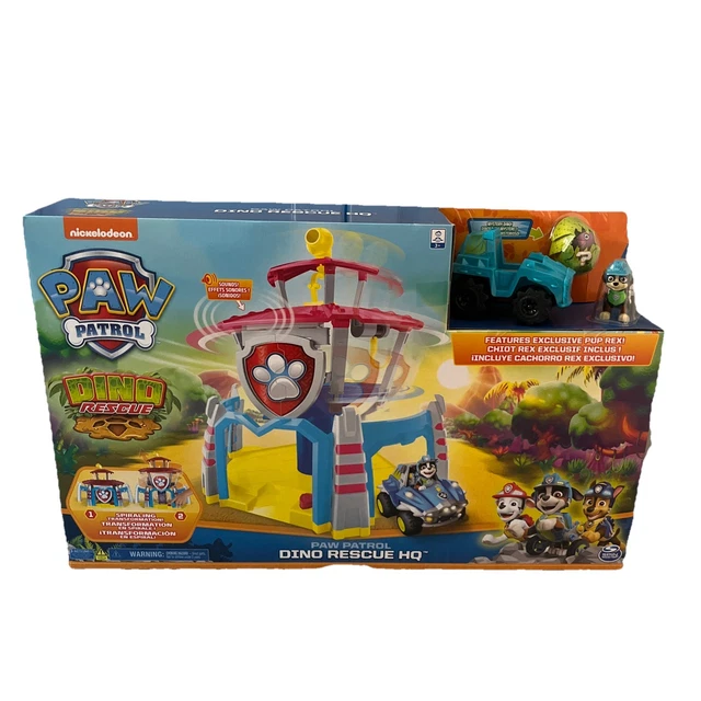 PAW PATROL DINO Rescue HQ Lookout Tower Playset with Rex Vehicle- New ...