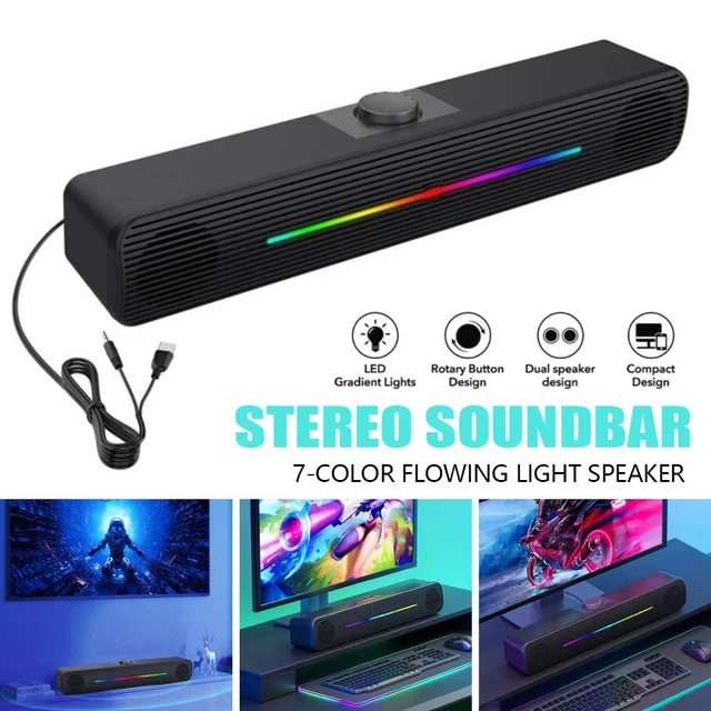 COMPUTER SPEAKERS WIRED Rgb Gaming Speaker For Pc Laptop Usb Powered ...