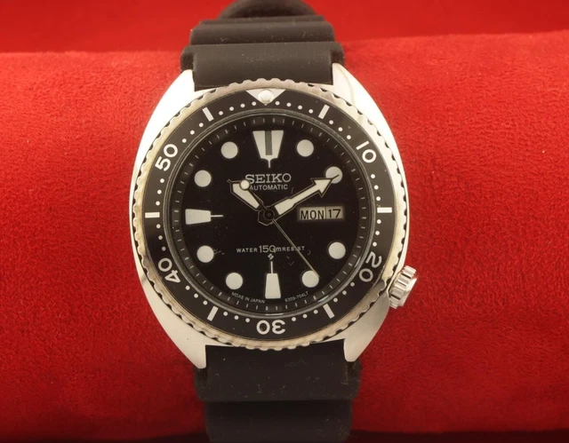 OROLOGIO DA POLSO Vintage Seiko 5 Nero Lunetta Girevole Automatico Giapponese 41Mm. EUR 113,28 ...