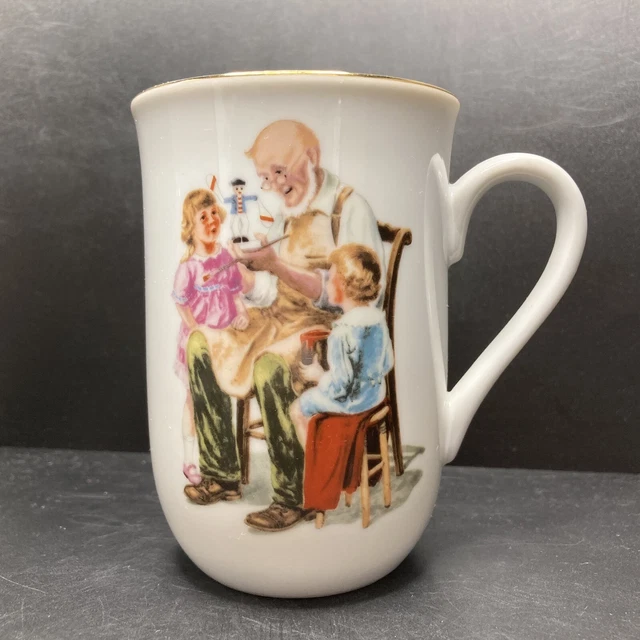 VINTAGE 1986 THE Toy Maker Norman Rockwell porcelain mug Museum ...