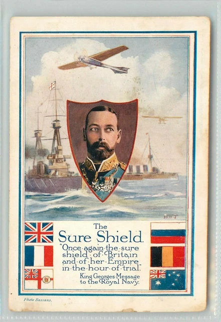 THE SURE SHIELD Kings George Message To Royal Navy - Postcard £9.50 ...