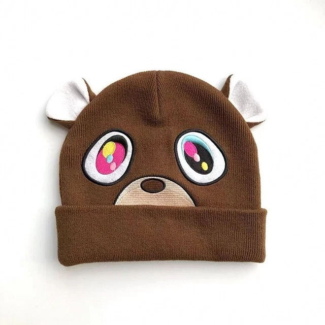 UNISEX KANYE WEST College Dropout Graduation Bear Embroidery Beanie Hat ...