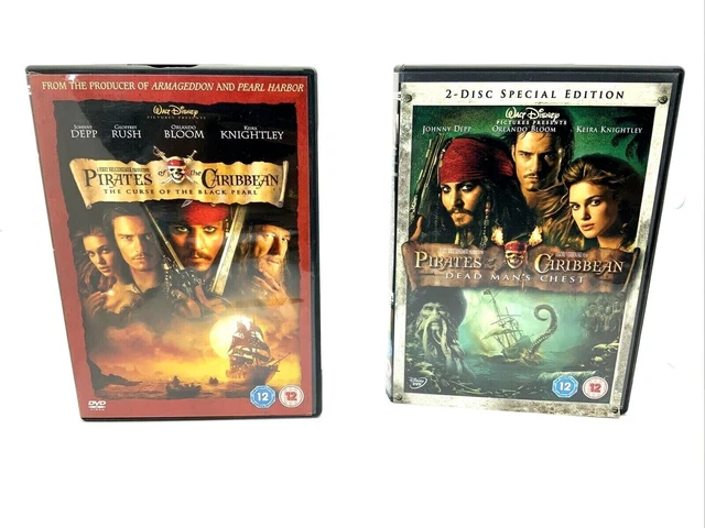 PIRATES CARIBBEAN CURSE Of Black Pearl & Dead Mans Chest Film Bundle £4 ...